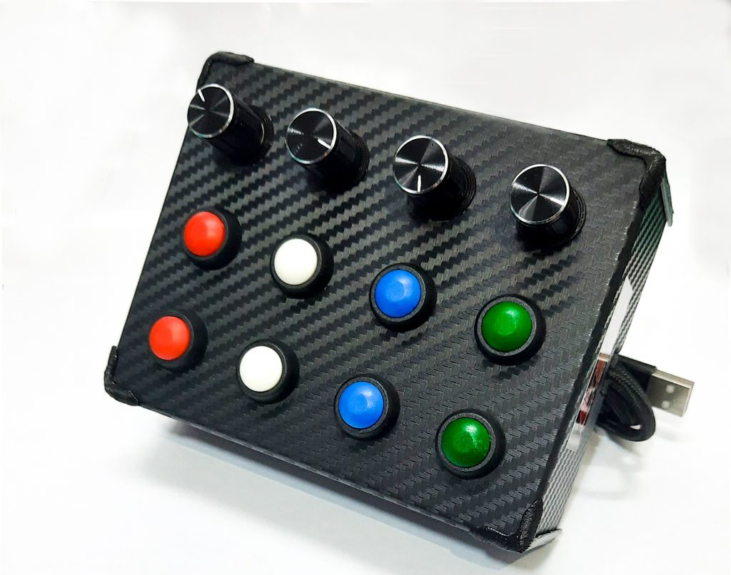 Button Box 12 Buttons 4 Rotary Knobs 20 Commands USB Plug and Play PC ...