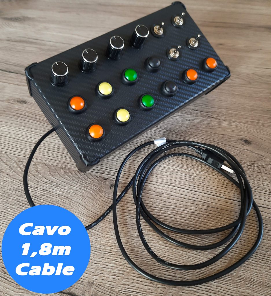 Button Box 30 Commands USB 4 Toggle Switches 4 Rotary PC Sim Racing ...