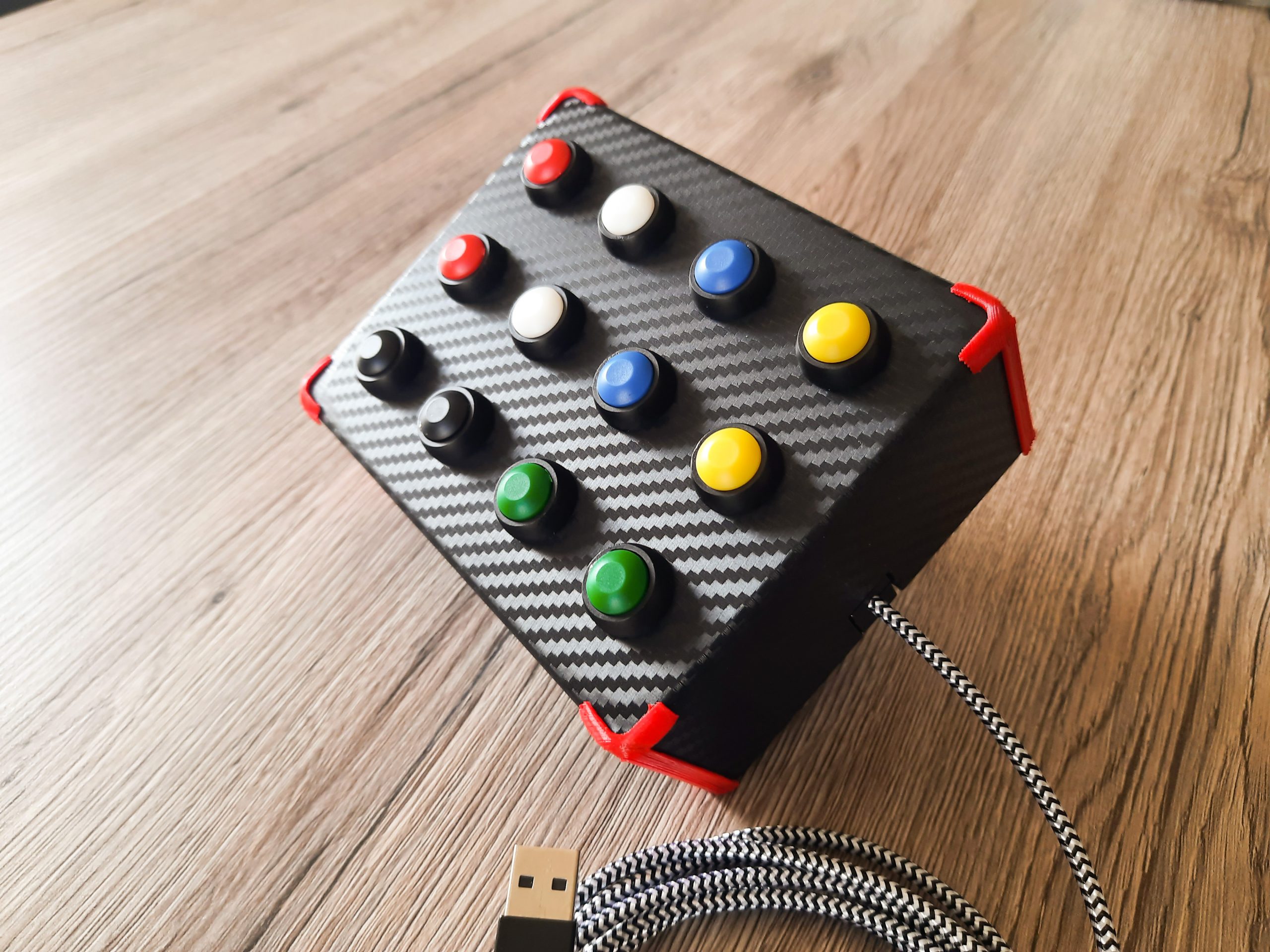 ButtonBox USB 12 Buttons Plug and Play PC Carbon Button BOX - FLY Sim ...