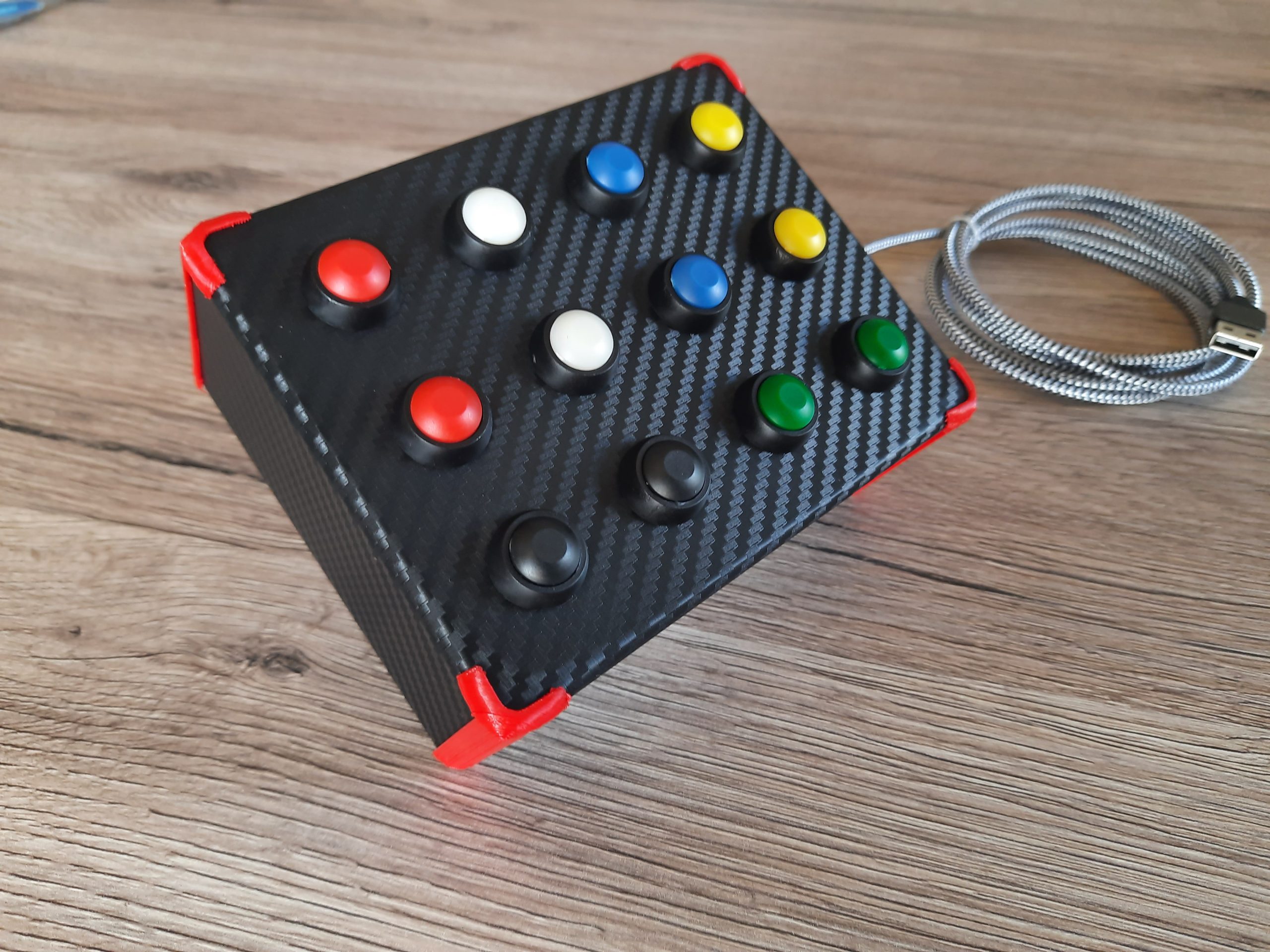 ButtonBox USB 12 Buttons Plug and Play PC Carbon Button BOX - FLY Sim ...