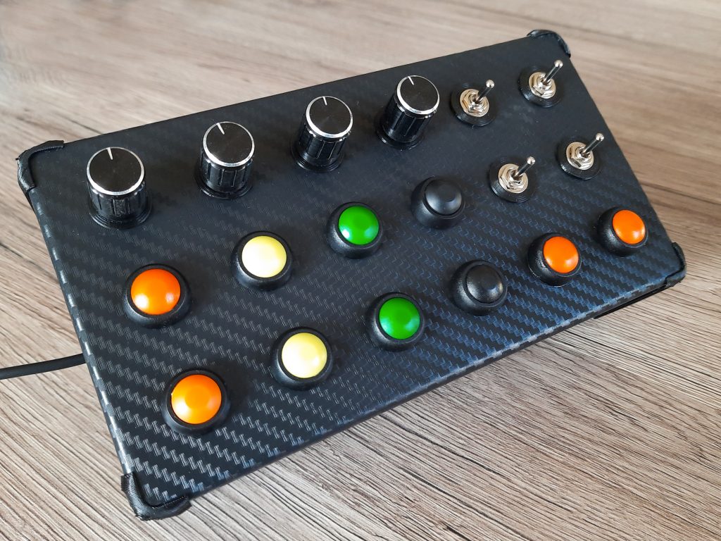 Button Box 30 Commands USB 4 Toggle Switches 4 Rotary PC Sim Racing ...