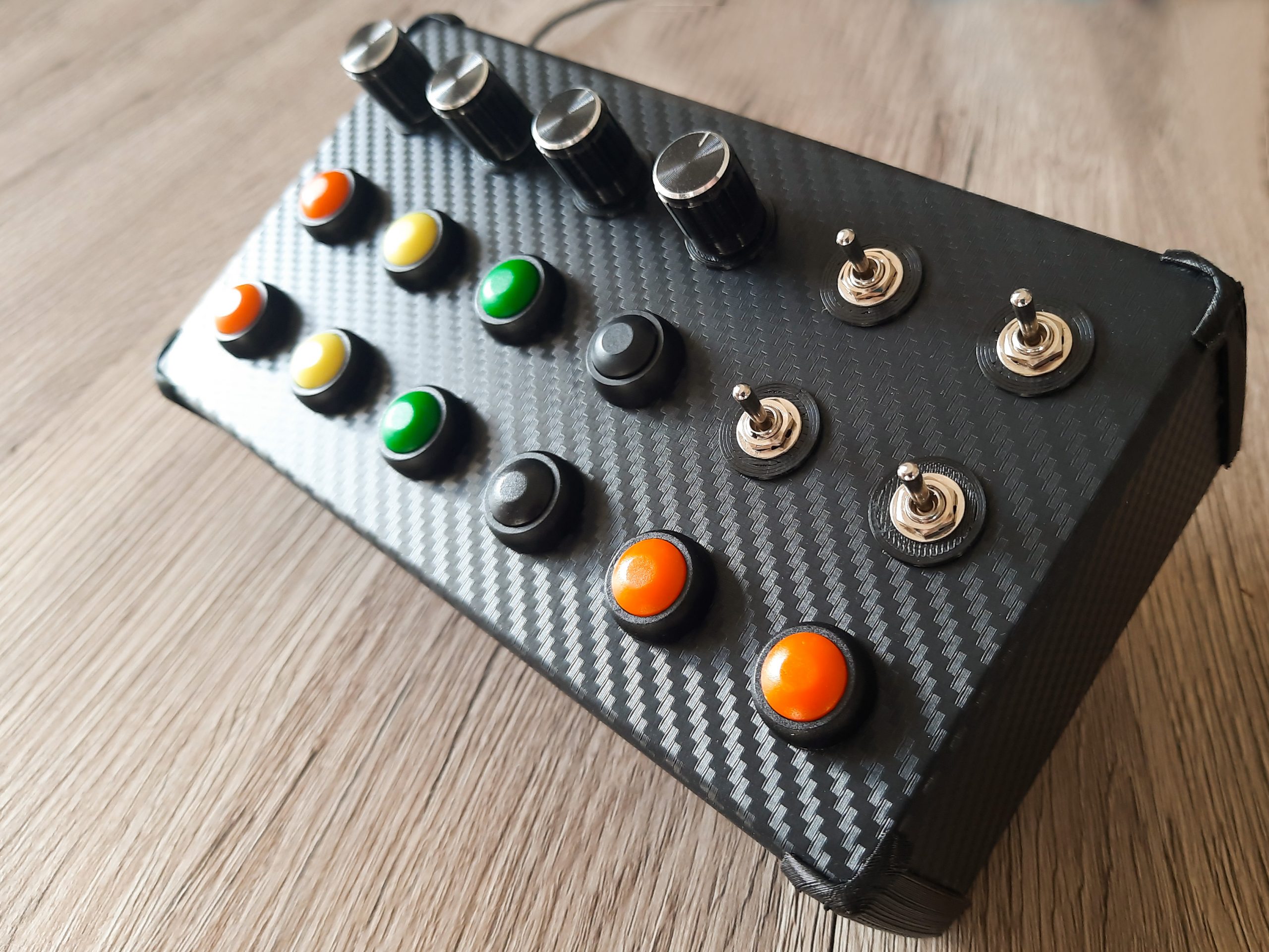 Button Box 30 Commands USB 4 Toggle Switches 4 Rotary PC Sim Racing ...