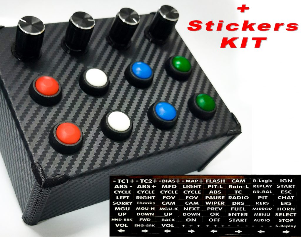 Button Box 12 Buttons 4 Rotary Knobs 20 Commands USB Plug and Play PC ...
