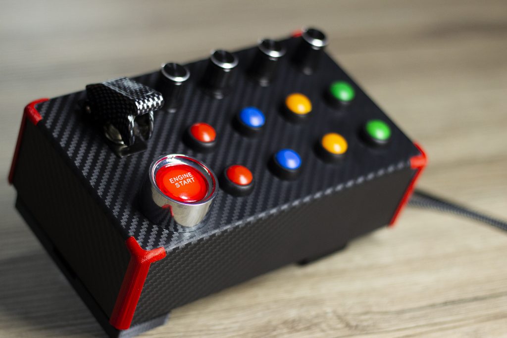 Button Box Start Engine Sim Racing Illuminated Toggle Switch PC Rotary ...