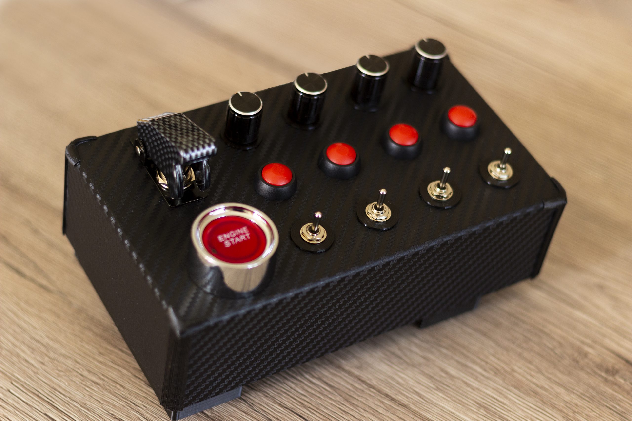 Button Box Sim Racing Toggle Switch Start Engine Bright Lever PC Rotary ...