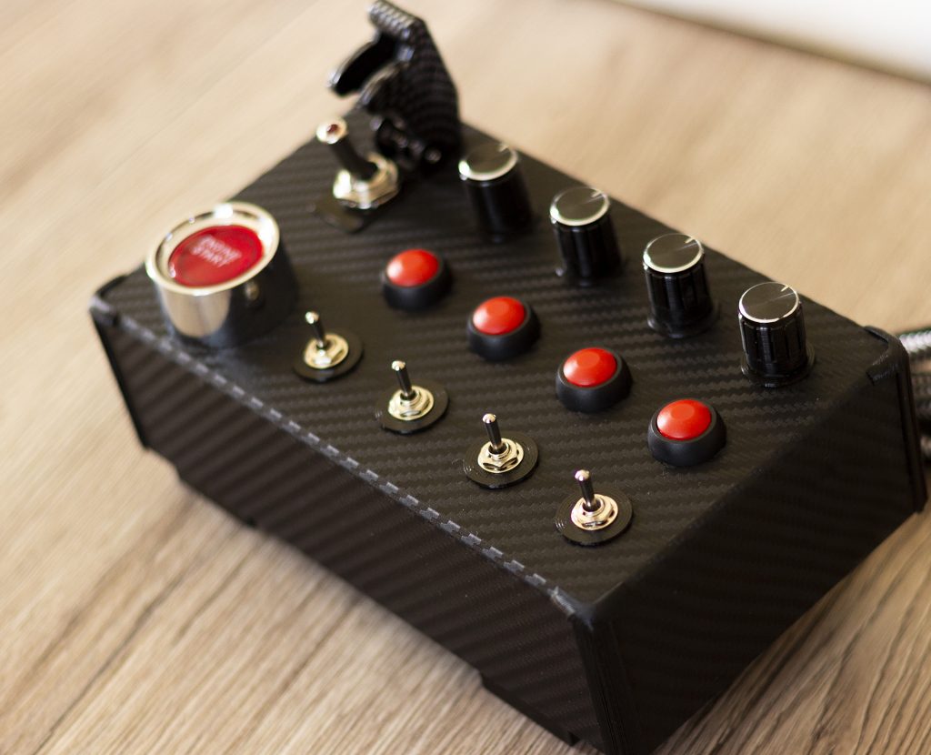 Button Box Sim Racing Toggle Switch Start Engine Bright Lever PC Rotary ...