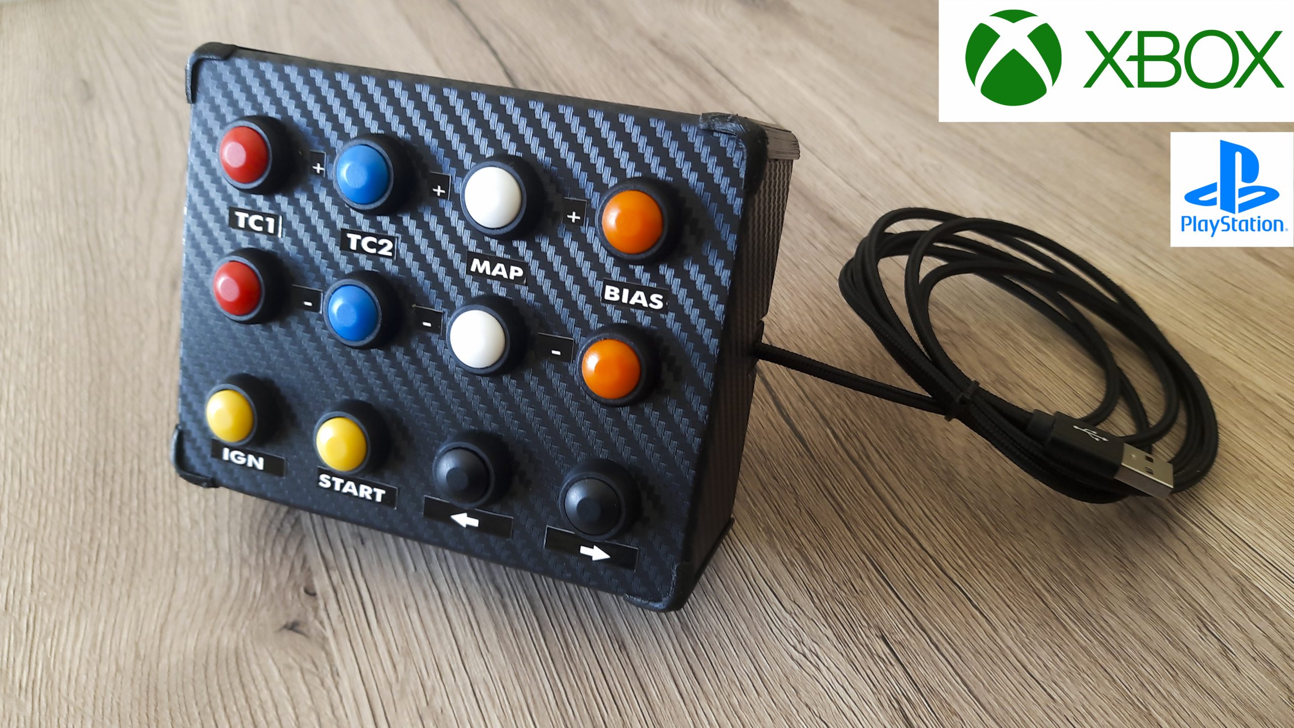 Button Box XBOX Play Station Sim Racing PS4 PS5 Console Stickers 12Butt ...