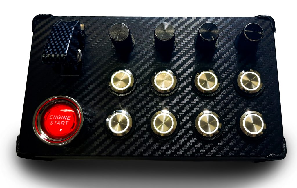 Button Box Sim Racing Luminous Metal Push Buttons PC USB Plug & Play Start Toggle Light ...