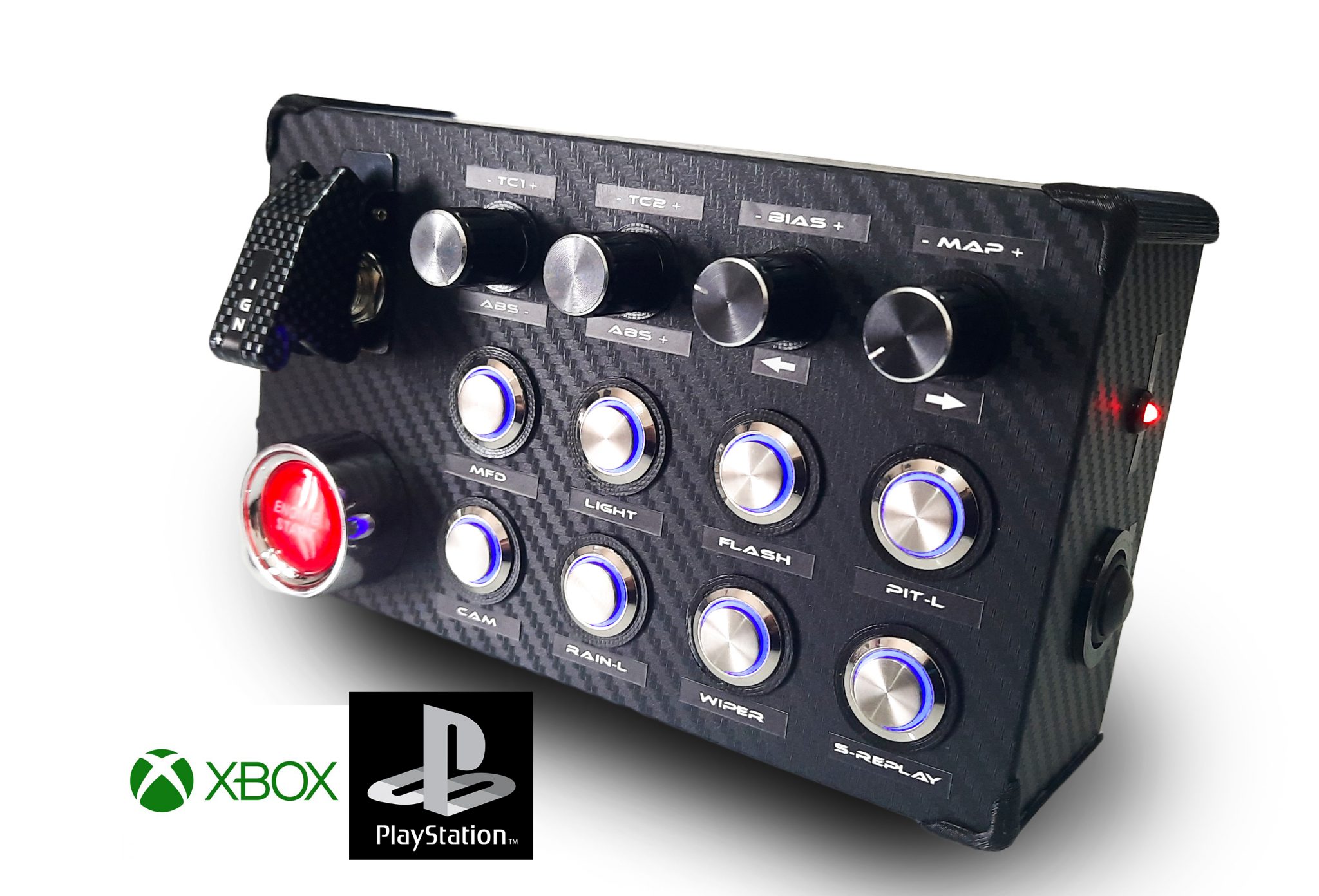 Button Box Sim Racing Luminous Metal Push Buttons XBOX S/X Play Station ...
