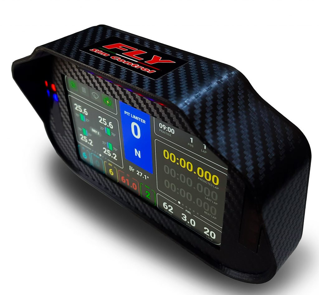 Dashboard Simracing 5" 20 LED Touchscreen USB PC Carbon DASH Board LED ...